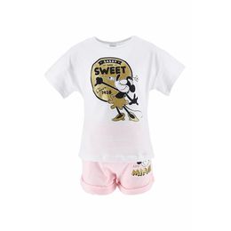 Disney Minnie Mouse 2tlg. Outfit "Minnie" in Rosa/ Wei&szlig; - 65% | Gr&ouml;&szlig;e 104 | Kinderhosen