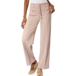 CR&Eacute;ATION L Damen Jerseyhose inklusive Stoffg&uuml;rtel champagner-beige-meliert Gr&ouml;&szlig;e 40