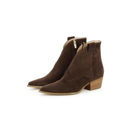 Evita GINEVRA women's cowboy ankle boots - suede dark brown - 39
