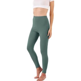 Damen Leggings in Stretch-Qualit&auml;t khaki + khaki-bedruckt, Gr&ouml;&szlig;e 48
