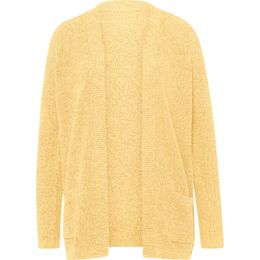 Damen Strickjacke mit aufgesetzten Taschen gelb-meliert, Gr&ouml;&szlig;e 56
