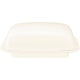Butterdose Seltmann Weiden "Savona", creme, B:12,6cm H:6,3cm L:16,4cm, Porzellan, Lebensmittelaufbewahrungsbeh&auml;lter, Porzellandose f&uuml;r Butter 250g