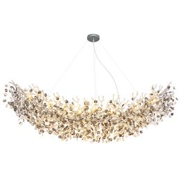 Globo LIGHTING H&auml;ngeleuchte "QUEENA", silberfarben matt, 16, H: 120cm, 1 Stk., Leuchten, Silberfarbener Luster mit Glaskristallen, H&ouml;he k&uuml;rzbar, H&auml;ngeleuchte