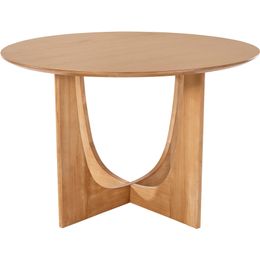 Esstisch "Zirella", braun (naturfarben), B:120cm H:77cm T:120cm, LeGer Home by Lena Gercke, Tische, Esstisch, massives Eschenholz, markantes Kreuzfu&szlig;-Design, Breite 120 cm