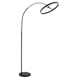 Globo LIGHTING Stehlampe "JERROLD", schwarz matt, 1, H: 203cm, 1 Stk., Leuchten, Schwarze Stehleuchte mit Marmor, dimmbar, Memoryfunktion, Stehlampe