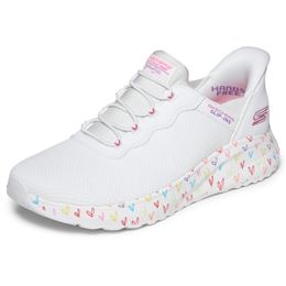 Slip-On Sneaker Skechers "BOBS SQUAD CHAOS", Damen, Gr. 43, wei&szlig;, Textil, kontrastfarbene Details, Schuhe, Freizeitsneaker, Slipper, Schlupfschuh mit Memory Foam-Innensohle