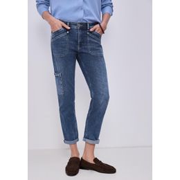 Loose-fit-Jeans Cecil, Damen, Gr. 26, L&auml;nge 28, medium blau wash, Jeans, 76% Baumwolle, 18% Lyocell, 4% Elastomultiester, 2% Elasthan, unifarben, kn&ouml;chelfrei, Jeans, im Loose Fit