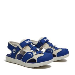 Sandale Timberland "PERKINS ROW FISHERMAN SANDAL", M&auml;dchen, Gr. 21, bri blau mesh, Synthetik, Schuhe Sandale, mit Klettverschlu&szlig;
