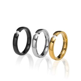 Ring-Set "Multipack Schmuck Geschenk Edelstahl Damenringe Solit&auml;r" Gr. 54, gelbgoldfarben, silberfarben, schwarz, kristallwei&szlig;, ANISTON JEWELRY & WATCHES, Fingerringe, Damen, 54, Edelstahl, 3,5mm, Made in Germany - mit Zirkonia (synth.)