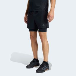 Shorts adidas Performance "D4T WORKOUT 2IN1", Herren, Gr. L, N-Gr, schwarz, normal, gr., Obermaterial: 87% Polyester, 13% Elasthan, Hosen Shorts