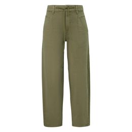 Stoffhose s.Oliver, Damen, Gr. 42, N-Gr, summer khaki, Web, Obermaterial: 62% Baumwolle, 35% Viskose, 3% Elasthan, unifarben, regular fit lang, Hosen Stoffhose, mit Kordelzug