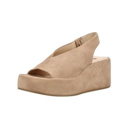 H&ouml;gl Keilsandalette H&Ouml;GL "H&ouml;gl Sandalen Veloursleder", Damen, Gr. 39, taupe, Veloursleder, Schuhe