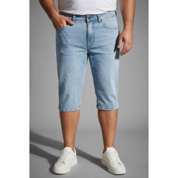 Jeansbermudas MAN'S WORLD PLUS, Herren, Gr. 50, N-Gr, light blau used, Denim/Jeans, Obermaterial: 98% Baumwolle, 2% Elasthan, Destroyed-Effekte, unifarben, regular fit kniefrei, Jeans, gerade geschnittenes Bein, normale Leibh&ouml;he, Regular-Fit