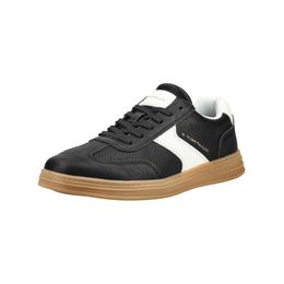 Sneaker Tom Tailor "Tom Tailor Sneaker Lederimitat", Herren, Gr. 41, schwarz, Lederimitat, Schuhe Sneaker