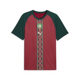 Trainingsshirt Puma "Marokko Aufw&auml;rmtrikot Herren", Damen, Gr. L, schwarz crimson myrtle rot gr&uuml;n, Obermaterial: 100% Polyester, slim fit, Rundhals, Shirts