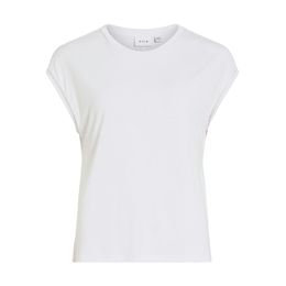 Kurzarmshirt Vila "VIMODALA C/S O-NECK DETAIL TOP - NOOS", Damen, Gr. XXL, optical snow, Jersey, Obermaterial: 70% Modal, 30% Polyester, unifarben, regular fit normal, Rundhals, Shirts