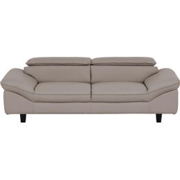 3-Sitzer Home Affaire "Pilot", mud, B:218cm T:108cm, Sofas, Big-Sofa mit Kopfteilverstellung