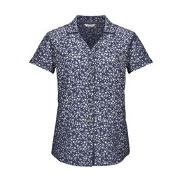 Funktionshemd Killtec "KOS 86 WMN WVN SHRT", Damen, Gr. 38, Normalgr&ouml;&szlig;en, nachtblau, Obermaterial: 92% Polyester, 8% Elasthan, Hemden, Schnelltrocknende Damenbluse mit floralem Print und Zierriegeln