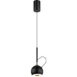 Globo LIGHTING H&auml;ngeleuchte "DONOVAN", schwarz matt, 1, &Oslash; 12cm H: 150cm, 1 Stk., Leuchten, H&auml;ngeleuchte Schwarz/Gold, Silikon opal, dimmbar, LED 10W, H&auml;ngeleuchte