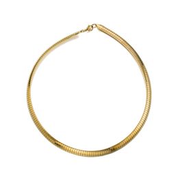Collier "Schmuck Geschenk Edelstahl Halsschmuck Halskette Omegareif", gelbgoldfarben, ANISTON JEWELRY & WATCHES, Halsketten, Damen, Edelstahl, L: 47 B: 8mm, Collier, Made in Germany, B:8mm