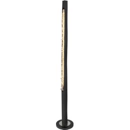 Globo LIGHTING Stehlampe "FELICITAS", schwarz matt, 1, &Oslash; 23cm H: 151cm, 1 Stk., Leuchten, Schwarze Stehleuchte mit Holz schwarz, Acrylkristalle, dimmbar LED 20W, Stehlampe