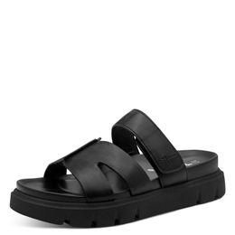 Pantolette Tamaris, Damen, Gr. 38, schwarz, Lederimitat, unifarben, Schuhe Pantolette, Schlupfschuh, Sommerschuh mit modischer Plateausohle