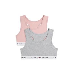 Teenie-BH "2 PK BRALETTE mit elastischem Bund im 2er-Pack", M&auml;dchen, Gr. 152/158, N-Gr, foggy pink, lt grau htr, Jersey, Obermaterial: 95% Baumwolle, 5% Elasthan, Tommy Hilfiger Underwear, k&ouml;rpernah, BHs Teenie-BH, unifarben, casual, k&ouml;rpernah, Baumwollmix