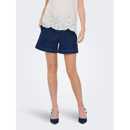 Jacqueline de Yong Jeansshorts JDY "JDYVALERIE HW WID SHORTS DNM NOOS", Damen, Gr. S, N-Gr, medium blau denim, Denim/Jeans, Obermaterial: 99% Baumwolle, 1% Elasthan, unifarben, kniefrei, Jeans Jeansshorts