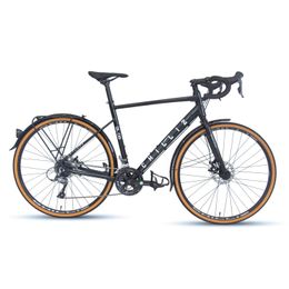 Gravelbike CHILLIZ "GL.08" Gr. 57, schwarz, gl&auml;nzend, schwarz, Fahrr&auml;der, 57cm, 28 Zoll (71,12cm) hinten: 28 Zoll (71,12cm)