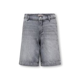 Jeansshorts KIDS Only "KOGCOMET WIDE LONG SHORTS DNM DIA NOOS", M&auml;dchen, Gr. 122, N-Gr, medium grau denim, Denim/Jeans, Obermaterial: 100% Baumwolle, unifarben, relaxed fit knielang, Jeans Jeansshorts