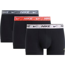Trunk NIKE UNDERWEAR "TRUNK 3PK", Damen, Gr. S, 3 Stk., blk, whte, brt crmsn, cl gry, cnftti wb, Jersey, Obermaterial: 95% Baumwolle, 5% Elasthan, unifarben, k&ouml;rpernah, Unterhosen, mit Logo-Elastikbund