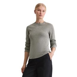 Marc O'Polo Langarmshirt MARC O'POLO "aus Slub Jersey", Damen, Gr. XS, warm granite melange, Obermaterial: 100% Baumwolle, unifarben, Basic, regular fit, normaler Saum, Shirts Langarmshirt