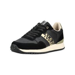 Sneaker Napapijri "Napapijri Sneaker Lederimitat/Textil", Herren, Gr. 37, schwarz, beige, Lederimitat, Textil, Schuhe Sneaker