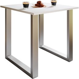 Esstisch Vcm "Premium Holz Esstisch K&uuml;chentisch Xona U 80x80", wei&szlig; (silber, wei&szlig;), B:80cm T:80cm, Tische, Esstisch