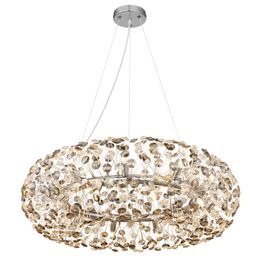 Globo LIGHTING H&auml;ngeleuchte "KATRINA", verchromt, 20, &Oslash; 80cm H: 150cm, 1 Stk., Leuchten, Verchromter Luster mit K9 Kristallen, H&ouml;he k&uuml;rzbar, 20 G9 LED, H&auml;ngeleuchte