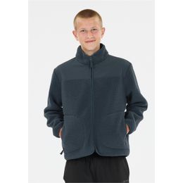Fleecejacke LES'ARCS "Apphia", M&auml;dchen, Gr. 140, dunkelblau, 100% Polyester, unifarben, normal, hoch geschlossener Ausschnitt, Jacken Fleecejacke, atmungsaktiv