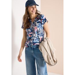 Print-Shirt Cecil, Damen, Gr. L (42), universal blau, Stoff, 50% Modal, 50% Baumwolle, gemustert, comfort fit normal, V-Ausschnitt, abgesteppt, Shirts, Jersey