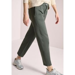 Jogger Pants Cecil, Damen, Gr. L, L&auml;nge 28, sea weed khaki, Web, 76% Baumwolle, 23% Polyester, 1% Elasthan, unifarben, loose fit kn&ouml;chelfrei, Hosen, Middle Waist