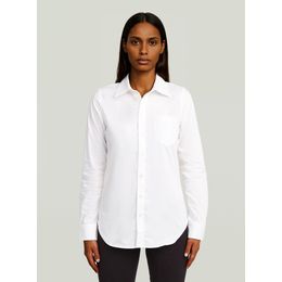 G-Star Raw Langarmshirt G-STAR "Slim Poplin Long Sleeve Shirt", Damen, Gr. S, wei&szlig;, Obermaterial: 69% Baumwolle, 31% Polyester, Shirts Langarmshirt
