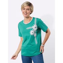 Kurzarmshirt Classic Basics "Halbarmshirt", Damen, Gr. 40, smaragd, 100% Baumwolle, unifarben, Rundhals, Shirts