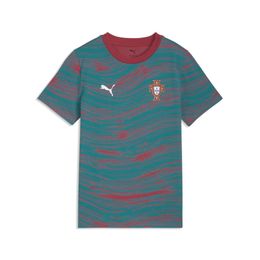 T-Shirt Puma "Portugal ftblCulture T-Shirt mit Print Jungen", Jungen, Gr. 128, club rot gr&uuml;n lagoon, Obermaterial: 100% Baumwolle. Rippe: 25% Polyester, 75% Baumwolle, clean, regular fit, Rundhals, Shirts T-Shirt
