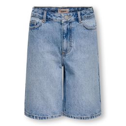 Jeansbermudas KIDS Only "KOGSONNY HW WIDE DNM SHORTS NOOS", M&auml;dchen, Gr. 122, N-Gr, light blau denim, Denim/Jeans, Obermaterial: 100% Baumwolle, unifarben, regular fit kniefrei, Jeans