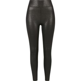 Leggings Urban Classics "Urban Classics Damen Ladies High Waist Glamour Leggings", Damen, Gr. XS, US-Gr&ouml;&szlig;en, sparklingschwarz, 96% Polyester, 4% Elasthan, skinny fit, Hosen Leggings