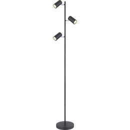 Globo LIGHTING Stehlampe "ROBBY", schwarz matt, 3, H: 154cm, 1 Stk., Leuchten, Stehleuchte schwarz matt, GU10 LED, 154 cm hoch, Stehlampe