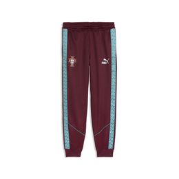 Sporthose Puma "Portugal KING Slim Anthem Hose Herren", Herren, Gr. L, Normalgr&ouml;&szlig;en, ruby shimmer sea glass rot blau, Obermaterial: 63% Polyester, 37% Baumwolle. Taschenfutter: 100% Polyester. Rippe: 93% Polyester, 7% Elasthan. Besatz: 100% Polyester, unifarben, slim fit, Hosen Sporthose