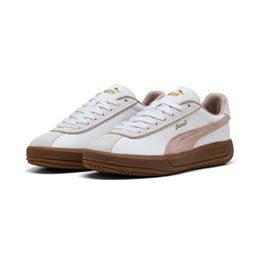 Sneaker Puma "CLUB KLASSIKA", Damen, Gr. 37,5, Puma wei&szlig;, rose latte, Puma gold, Leder, Schuhe Sneaker, Obermaterial aus Leder, Innenmaterial aus Textil