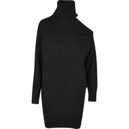Shirtkleid Urban Classics "Urban Classics Damen Ladies One Shoulder Knit Dress", Damen, Gr. XS, US-Gr&ouml;&szlig;en, schwarz, 70% Viskose, 30% Polyamid, unifarben, oversize, Rundhals, Kleider Shirtkleid