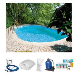 Ovalpool summer fun "Premium Tahiti", wei&szlig;, B:300cm H:150cm L:490cm, Schwimmbecken