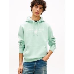 Hoodie Tommy Hilfiger "BRAND LOVE TR MONO STACK", Herren, Gr. XL, crushed mint, Sweatware, Obermaterial: 100% Baumwolle, regular fit normal, Rippb&uuml;ndchen, Sweatshirts Hoodie