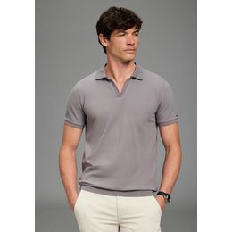 Henleyshirt Bruno Banani, Jungen, Gr. 3XL (64/66), grau (anthrazit), Single Jersey, Obermaterial: 95% Baumwolle, 5% Elasthan, unifarben, schmal, V-Ausschnitt, angesetztes B&uuml;ndchen, Shirts, schmale Passform, Kurzarm, V-Ausschnitt und Polokragen, unifarben